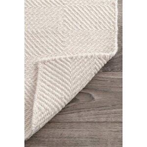 nuLOOM Hand Woven Ago Wool Area Rug, 7' 6" x 9' 6", Cream