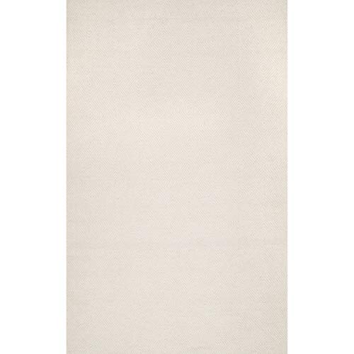 nuLOOM Hand Woven Ago Wool Area Rug, 7' 6" x 9' 6", Cream