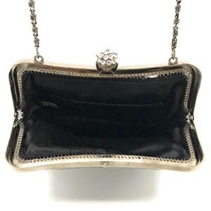 Women clutch small metal beaded mesh evening purse bag for Cocktail Party Prom Wedding Banquet (Gun Metal)