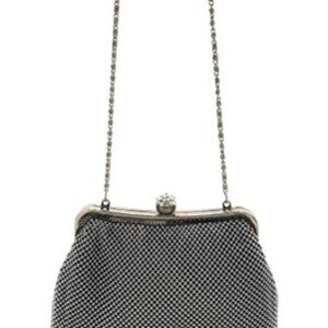 Women clutch small metal beaded mesh evening purse bag for Cocktail Party Prom Wedding Banquet (Gun Metal)