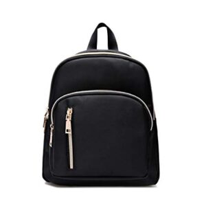 YANAIER Women Mini Backpack Purse Waterproof Nylon Fashion College Bag Daypack Black