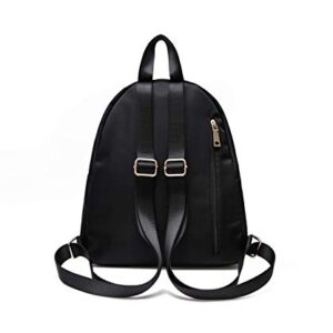 YANAIER Women Mini Backpack Purse Waterproof Nylon Fashion College Bag Daypack Black