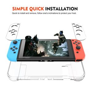 ZIIDII Dockable Switch Case for Nintendo, Nintendo Switch Games Protective Hard Carrying Clear Cover Case for Nintendo Switch Console Joy Con Controlle