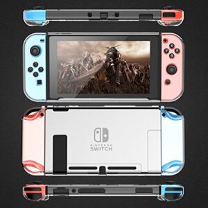 ZIIDII Dockable Switch Case for Nintendo, Nintendo Switch Games Protective Hard Carrying Clear Cover Case for Nintendo Switch Console Joy Con Controlle