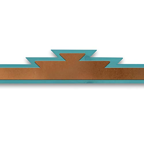 Rustic Turquoise Wooden Rug Hanger - Santa Fe Accents (30in)