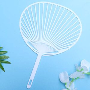 LUOEM 10pcs Japanese Fan Uchiwa DIY Kit Hand-held Fan Framework for DIY Crafts (White)