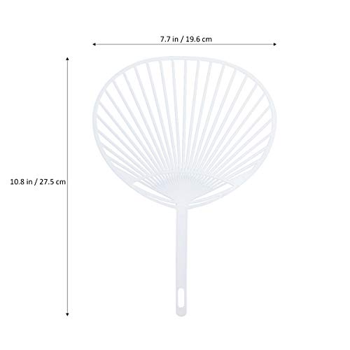 LUOEM 10pcs Japanese Fan Uchiwa DIY Kit Hand-held Fan Framework for DIY Crafts (White)