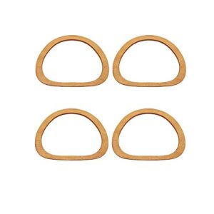 Model Worker 4PCS MDF Oval Shaped Handles Replacement for Handmade Bag Handbags Purse Handles (Light Brown)