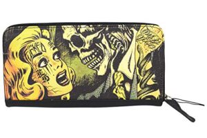 liquorbrand horror b movie cartoon zip around clutch wallet