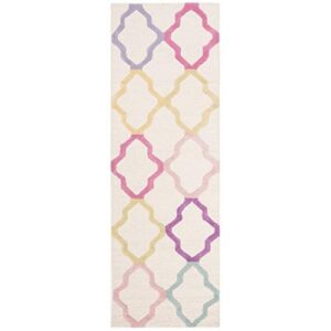 SAFAVIEH Kids Collection 5' x 8' Ivory/Multi SFK102A Handmade Trellis Wool Area Rug