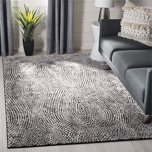 Safavieh Lurex Collection 8' x 10' Black/Light Grey LUR185Z Modern Abstract Area Rug