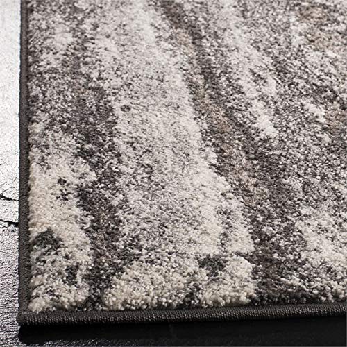 SAFAVIEH Spirit Collection 2' x 8' Grey / Dark Grey SPR121F Modern Abstract Non-Shedding Living Room Entryway Foyer Hallway Bedroom Runner Rug