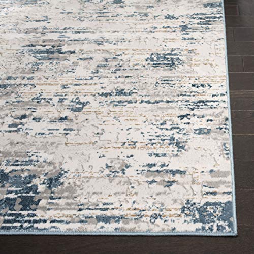 SAFAVIEH Vogue Collection 5'3" x 7'6" Cream / Teal VGE145A Modern Abstract Area Rug