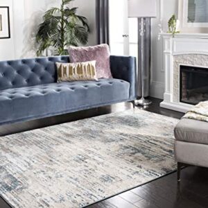 SAFAVIEH Vogue Collection 5'3" x 7'6" Cream / Teal VGE145A Modern Abstract Area Rug