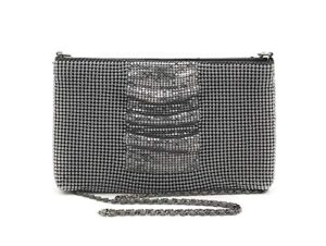 frewahmesh women clutch metal mesh evening purse bag for cocktail party prom wedding banquet (gun metal)