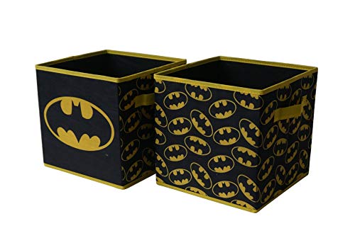 Idea Nuova Batman Collapsible Storage Cube, Black (Pack of 2)