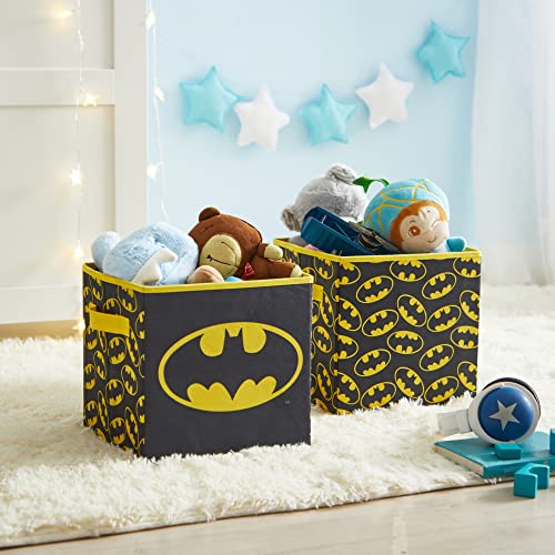 Idea Nuova Batman Collapsible Storage Cube, Black (Pack of 2)