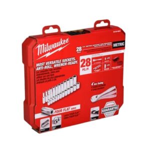 milwaukee 48-22-9504 1/4 in. drive 28pc ratchet & socket set (metric)