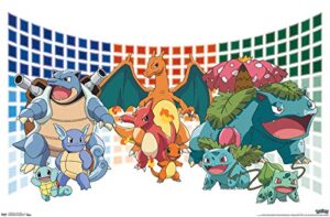 trends international pokémon – trio evolutions wall poster, 22.375″ x 34″, unframed version