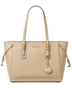 michael kors voyager medium multi function top zip tote, oat