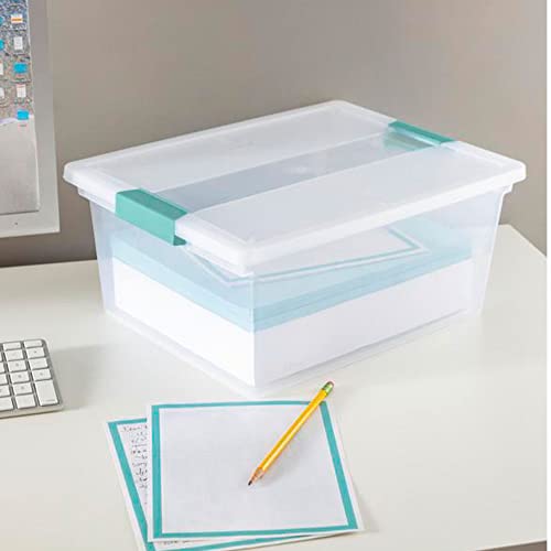 Sterilite Deep Clear Plastic Stackable Storage Container Bin Box Tote with Clear Latching Lid Organizing Solution for Home & Classroom, 16 Pack