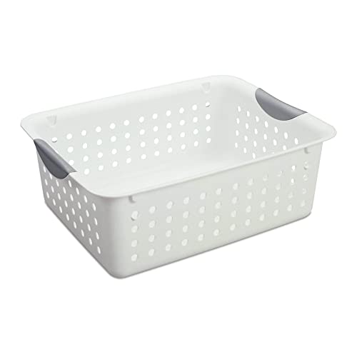 Sterilite 16248006 Medium Ultra Plastic Storage Organizer Basket White (54 Pack)