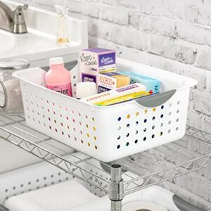 Sterilite 16248006 Medium Ultra Plastic Storage Organizer Basket White (54 Pack)