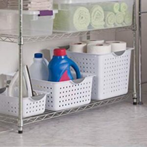 Sterilite Set of Ultra Plastic Storage Bin Baskets with Handles Including 6 Large and 6 Medium Containers for Household Organization, 12 Pack