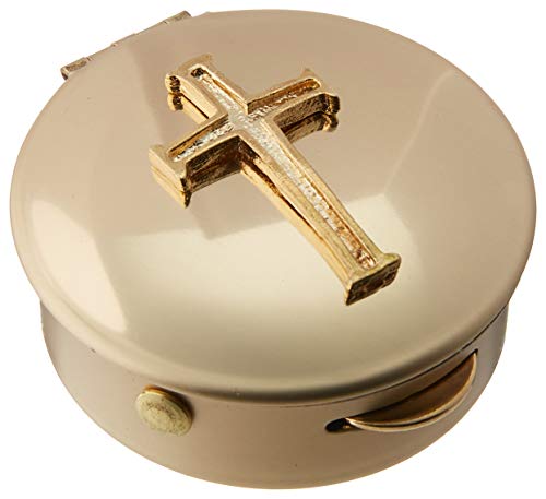 Cathedral Art Metal (Abbey & CA Gift) Polished Brass PYX with Cross/Pill/Keepsake Box