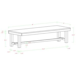 Walker Edison Rustic Farmhouse Rectangle Wood Dining Room Table Set with Leaf Extension, Brown Oak