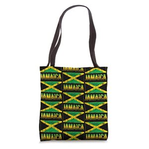 jamaican flag of jamaica caribbean island retro vintage tote bag