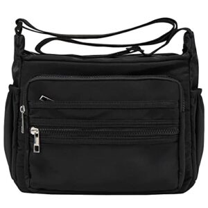 feeliwant crossbody bag for women nylon shoulder bag messenger bag casual purse handbag black small