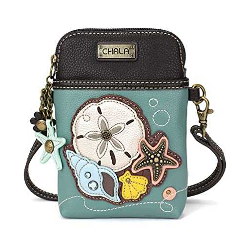 Chala Handbags Sand Dollar Cellphone Crossbody Handbag 5" x 7.5" x 1"