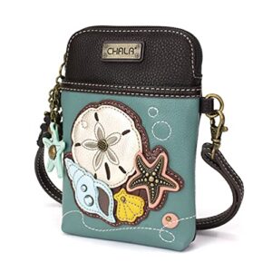 Chala Handbags Sand Dollar Cellphone Crossbody Handbag 5" x 7.5" x 1"