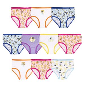 bluey girls underwear multipack briefs, bluey10pk, 2-3t us