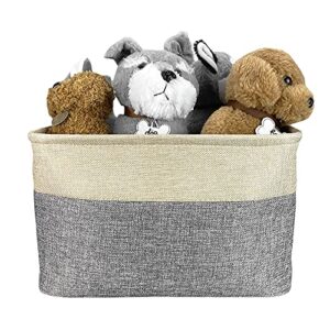 MALIHONG Personalized Foldable Storage Basket with Funny Dog Border Collie Collapsible Sturdy Fabric Pet Toys Storage Bin Cube with Handles for Organizing Shelf Home Closet, Grey and White