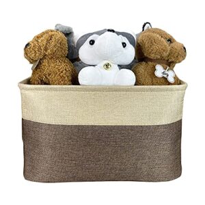 MALIHONG Personalized Foldable Storage Basket with Cute Dog Basset Hound Collapsible Sturdy Fabric Pet Toys Storage Bin Cube with Handles for Organizing Shelf Home Closet, Brown and White