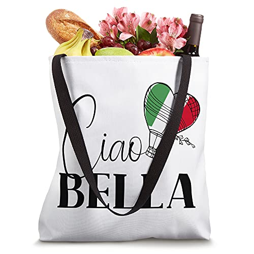 Ciao Bella Italy Graphic with Italian Flag Tote Bag