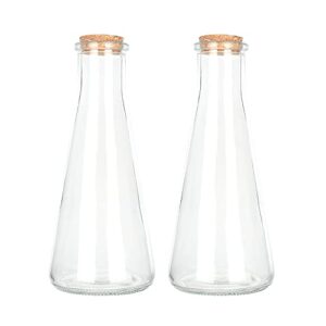 magic season decorative glass bottles with cork stoppers (12 fl oz. tapered bottles / 2 pcs)