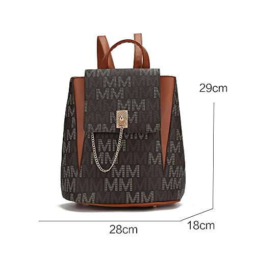 MKF Collection Backpack for Women, Vegan Leather Handbag Top handle Daypack Purse