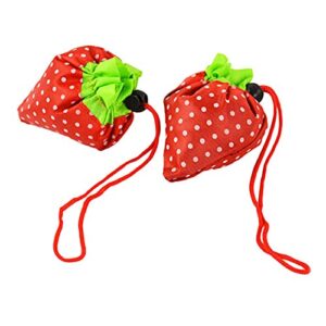 MOONRING Strawberry Shopping Bag Foldable Nylon Bag Shoulder Pouch Tote Bags