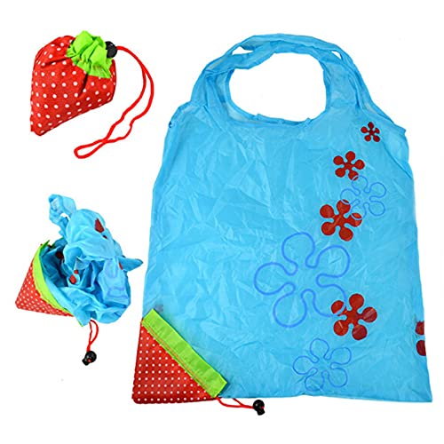 MOONRING Strawberry Shopping Bag Foldable Nylon Bag Shoulder Pouch Tote Bags