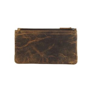 Myra Bag Oak Fire Leather And Cowhide Wallet Upcycled Leather S-2716