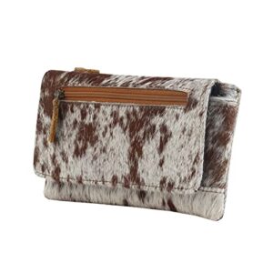 Myra Bag Wildfire Leather And Cowhide Wallet Upcycled Cowhide & Leather S-2714,Lightweight