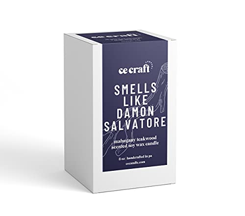 CE Craft Smells Like Damon Salvatore Candle - Bourbon + Vanilla Scented - Gift for Her, Celebrity Prayer Candle, Vampire Candle, Girlfriend Gift