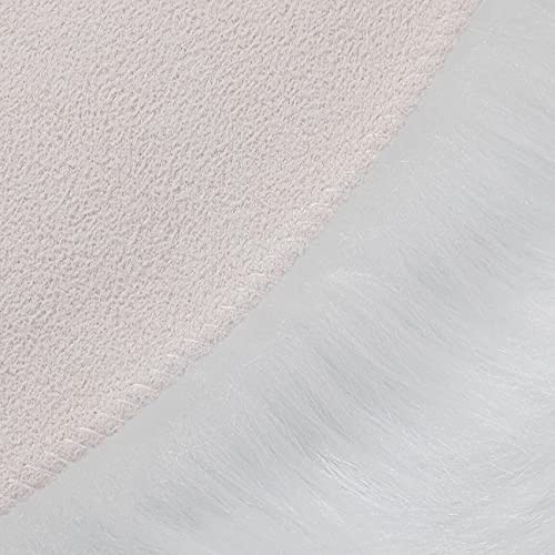 linmopm Super Soft Fluffy Faux Fur Sheepskin Rugs Bedroom Floor Sofa Living Room Runner High-Density Cushion Plush Carpet Sofa Cover Bedside Rugs (2x6 ft Sheepskin, White)