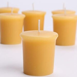 LJQizn 6pcs Beeswax Votive Candles Pure Handmade Pillar Natural Votives Set for Gift Home Décor Party Wedding Spa