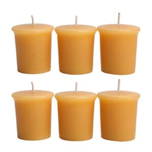 LJQizn 6pcs Beeswax Votive Candles Pure Handmade Pillar Natural Votives Set for Gift Home Décor Party Wedding Spa