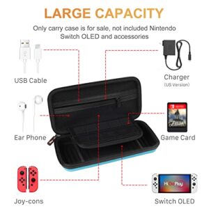 HIGOPLAY Hard Carry Case Compatible with Nintendo Switch OLED /Switch Model Protective Space Shell Travel Case Portable Storage Bag with 10 Game Card Slots for Console & Accessories