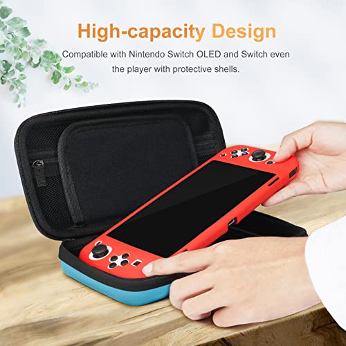 HIGOPLAY Hard Carry Case Compatible with Nintendo Switch OLED /Switch Model Protective Space Shell Travel Case Portable Storage Bag with 10 Game Card Slots for Console & Accessories